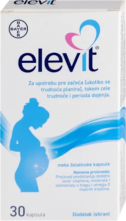 elevit
Meke želatinske kapsule - prenatalni vitamini za trudnice i doilje, 30 kom
Dodatak ishrani