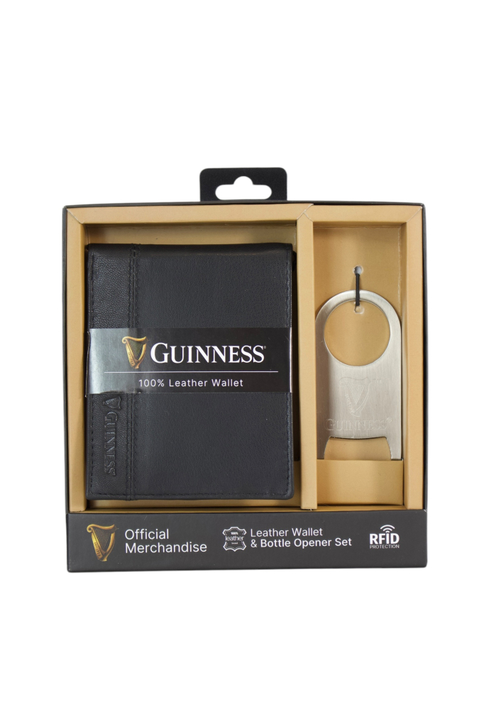 Gift box: novčanik muški kožni 120x90x20 mm i otvarač za flaše GS04 Guiness