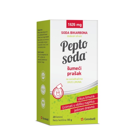 PEPTO SODA ŠUMEĆI PRAŠAK SA ZASLAĐIVAČEM (20KESICA 80G)