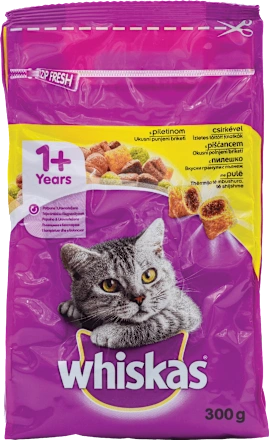 whiskas
Briketi za mace sa piletinom i povrćem, 1+ godina, 300 g
Kompletna hrana za životinje