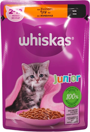 whiskas
JUNIOR vlažna kompletna hrana za mačiće- živina u sosu, 85 g
Hrana za životinje