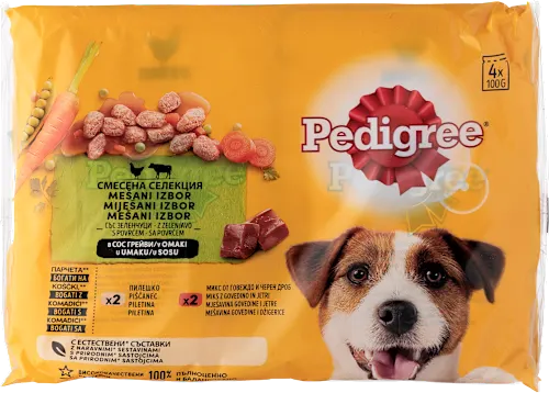 Pedigree
Hrana za odrasle pse – piletina, govedina, povrće, 4 kesice x 100g, 400 g
Dodaci prehrani životinja