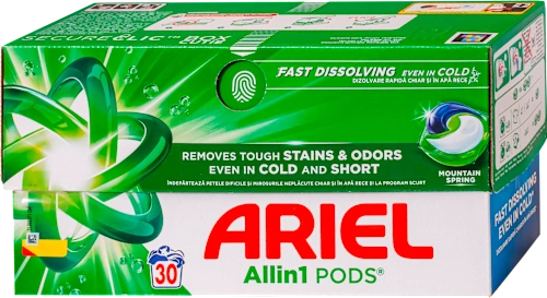 ARIEL
Allin1 kapsule za pranje veša - MOUNTAIN SPRING, 30 kom