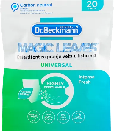 Dr.Beckmann
MAGIC LEAVES detergent za pranje veša u listićima - Intense Fresh, 20 kom
