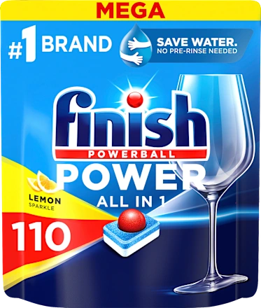 Finish
POWER ALL IN 1 tablete za mašinsko pranje posuđa - limun, 110 kom