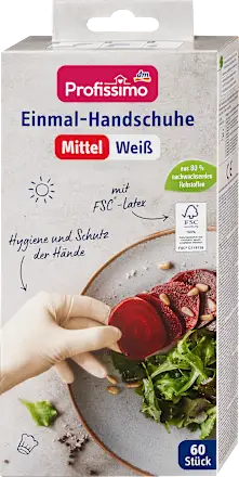 Profissimo
Bele jednokratne rukavice bez pudera – veličina M, 60 kom