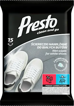 Presto
Vlažne maramice za belu obuću, 15 kom
