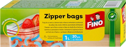 FINO
Kese za zamrzivač sa zip zatvaračem, zapremina: 1l, 20 kom