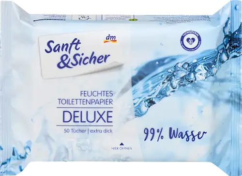Sanft&Sicher
Vlažni toaletni papir s 99 % vode, 50 kom