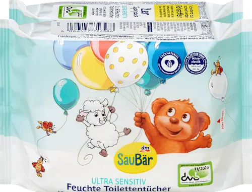 SauBär
Ultra Sensitive dečji vlažni toaletni papir, (2x60kom), 120 kom