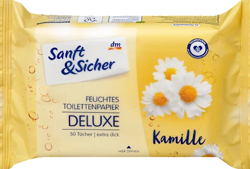 Sanft&Sicher
DELUXE vlažni toaletni papir – kamilica, 50 kom