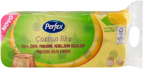 Perfex
Cotton like prirodna boja papira - toalet papir, 10 kom