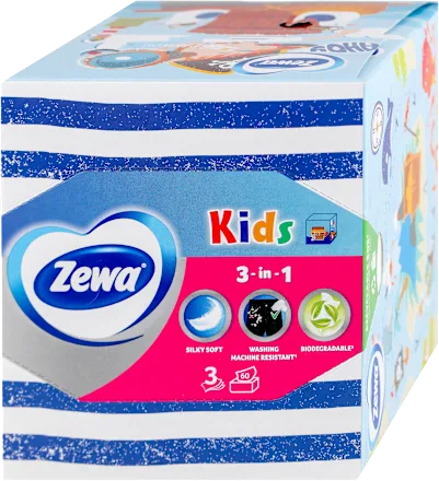 Zewa
Kids 3-IN-1 papirne maramice, 3-slojne, 60 kom
