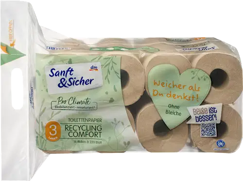 Sanft&Sicher
Pro Climate reciklirani toaletni papir Recycling Comfort, 3-slojni, 16x220 listića, 16 kom