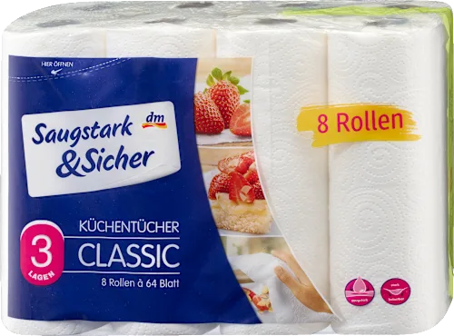 Saugstark&Sicher
Papirni ubrusi, 3-slojni, 8 kom