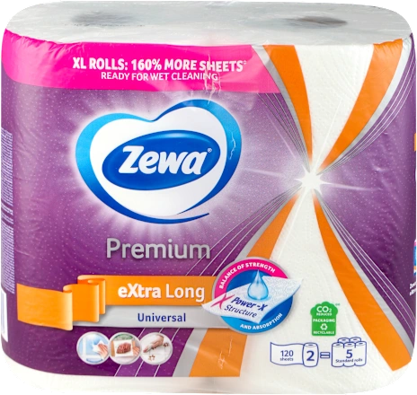 Zewa
Premium eXtra Long Plus kuhinjski ubrusi, 2 kom