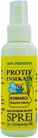 HEMA-KHEYA-NEYE
Magnezijum hlorid sprej sa citronelom protiv komaraca i drugih insekata, 100 ml
Biocid