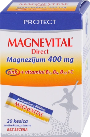 PROTECT
MAGNEVITAL Direct - kesice, 20 kom
Dodatak ishrani