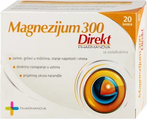 PHARMANOVA
Magnezijum 300 Direkt kesice, 20 kom
Dodatak ishrani