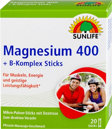 SUNLIFE
Magnesium 400 + B-komplex direkt u kesicama, 20 kom
Dodatak ishrani