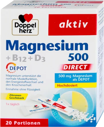 Doppelherz
Magnesium+B12+D3 DIRECT, 20 kom
Dodatak ishrani