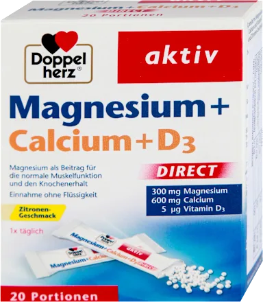Doppelherz
Magnesium+ Calcium+D3 - DIRECT, 20 kom
Dodatak ishrani