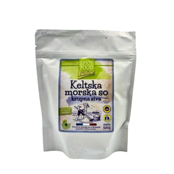 Keltska so Guerande krupna 500g – prirodna siva morska so premium kvaliteta