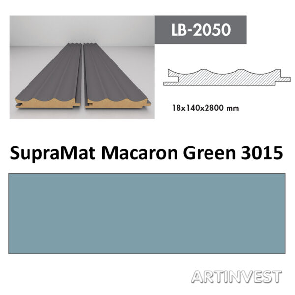 Profil Zidni MDF LB-2050 SupraMat Macaron Green (3015) 2800x140x18mm