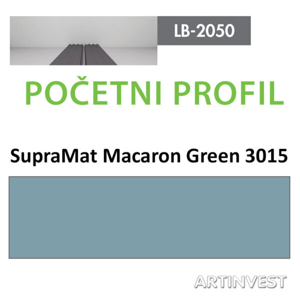 Profil Zidni MDF Početni LB-2050-A SupraMat Macaron Green (3015) 2800x140x18mm