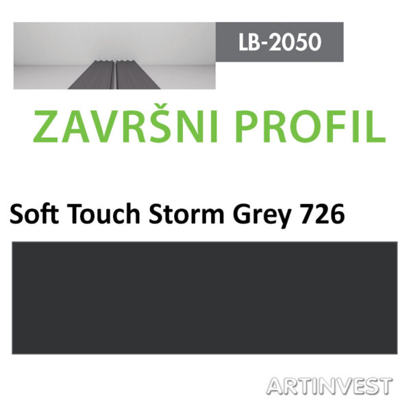 Profil Zidni MDF Završni LB-3821-B Soft Touch Storm Grey (726) 2800x117x18mm