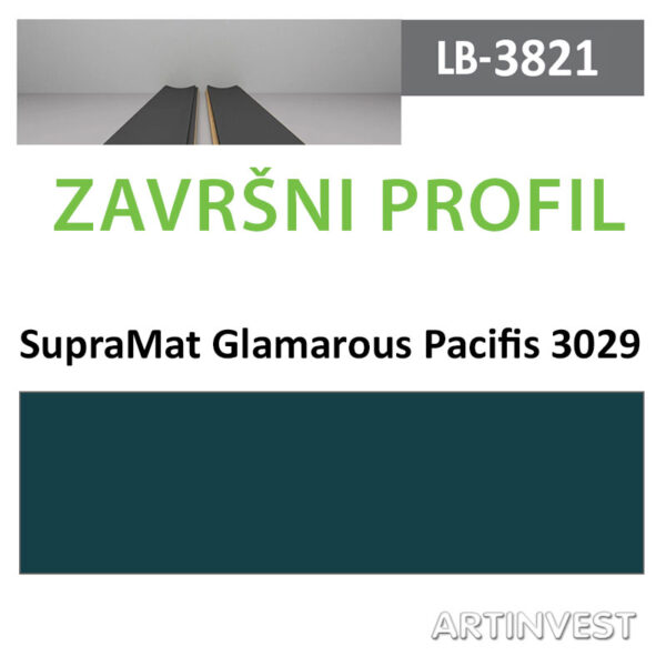 Profil Zidni MDF Završni LB-3821-B SupraMat Glam Pacific (3029) 2800x117x18mm