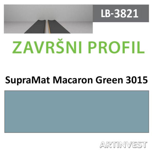 Profil Zidni MDF Završni LB-3821-B SupraMat Macaron Green (3015) 2800x117x18mm