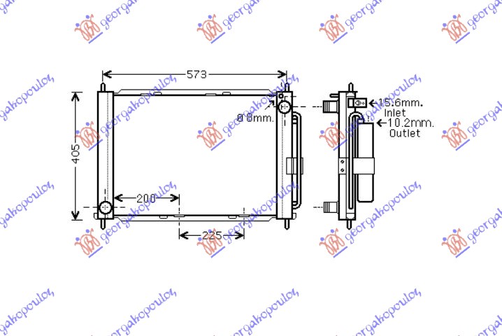 HLADNJAK MOTORA (+AC) (51x38x38) (VALEO) RENAULT TWINGO 2012-2014 (CN0) (OEM: 8200369308)