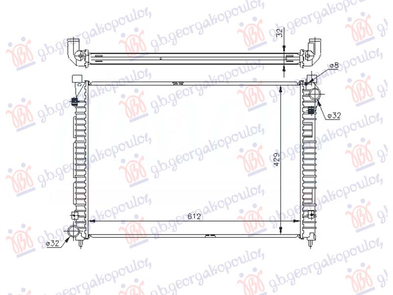 HLADNJAK MOTORA 1.8cc (+/-AC) (61×43) 1998-200 (NRF) LAND ROVER FREELANDER 1998-2007 (L314) (OEM: ESR4197, PCC000111)