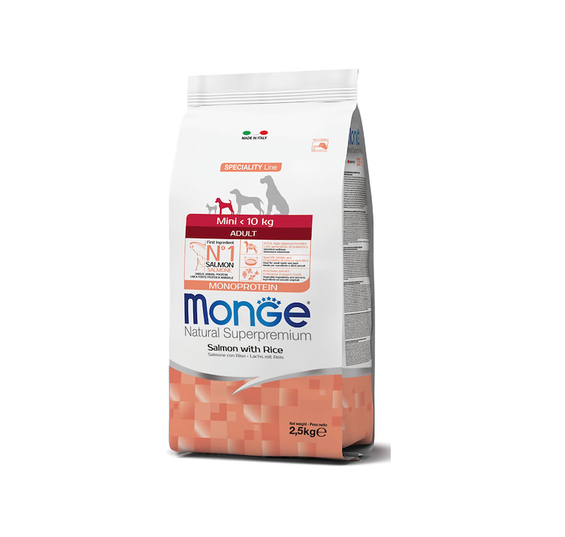 Monge Mini Adult Monoprotein Losos i pirinač 7,5kg