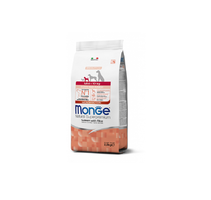 Monge Mini Monoprotein Puppy Junior Losos i Pirinač 7,5kg
