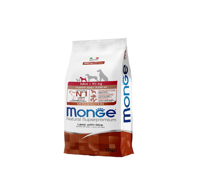 Monge Mini Monoprotein Puppy Junior Jagnjetina i pirinač 7,5kg