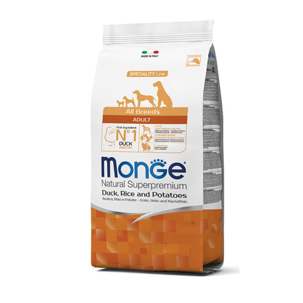 Monge all breeds monoprotein hrana za odrasle pse pačetina i pirinač 12kg