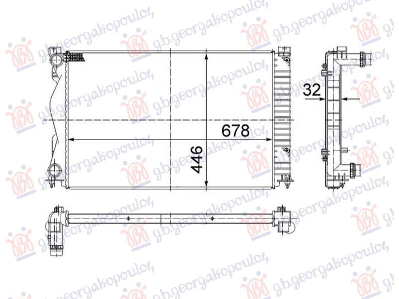 HLADNJAK MOTORA 2.0 BENZIN – 2.0 DIZEL (MAN) (677×439) (NRF) AUDI A6 2008-2010 (4FH/4F2/4F5) (OEM: 4F0121251Q)