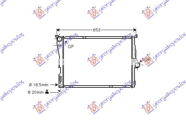 HLADNJAK MOTORA ZA SVE MODELE BENZIN (MAN) (600x460x32) 1 CEV (NRF) BMW Z4 2009-2018 (E89) (OEM: 17117521048, 17117559273)
