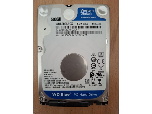 Western Digital Laptop Thin HDD 500GB SATA – 100% Healt