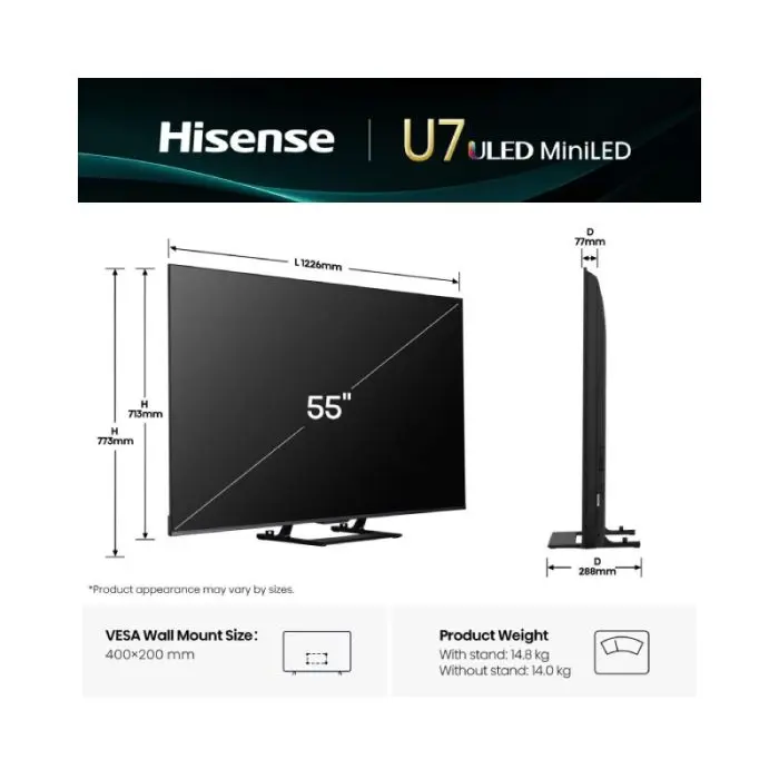 HISENSE 55 inča 55U7Q ULED Mini-LED 4K UHD Smart TV