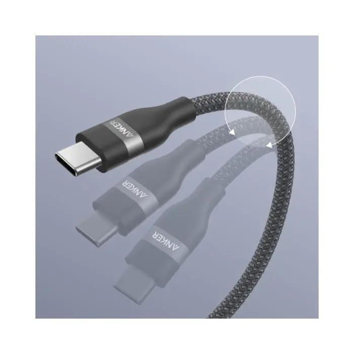 ANKER USB tip-C kabl M/M 1.8m, za Super brzo punjenje 240W/480Mbps, pleteni, crni