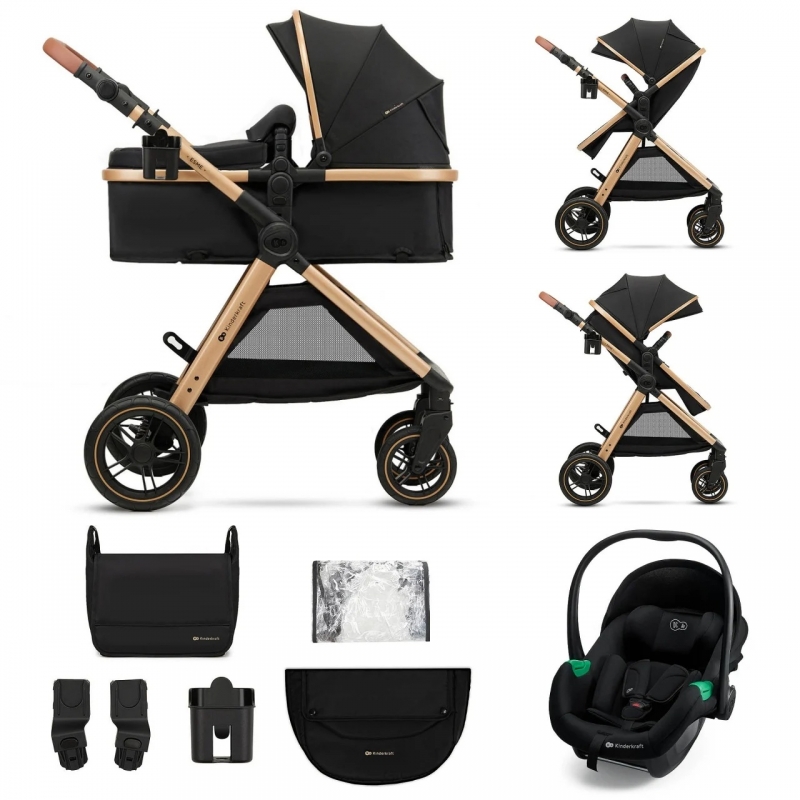 KINDERKRAFT ESME PRO KOMBINOVANA KOLICA 3U1 PURE BLACK