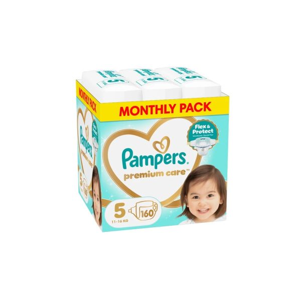 PAMPERS, PELENE PREMIUM CARE 5 MONTHLY PACK, 160 KOMADA