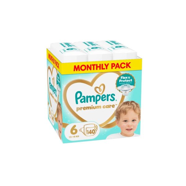 PAMPERS, PELENE PREMIUM CARE 6 MONTHLY PACK, 140 KOMADA