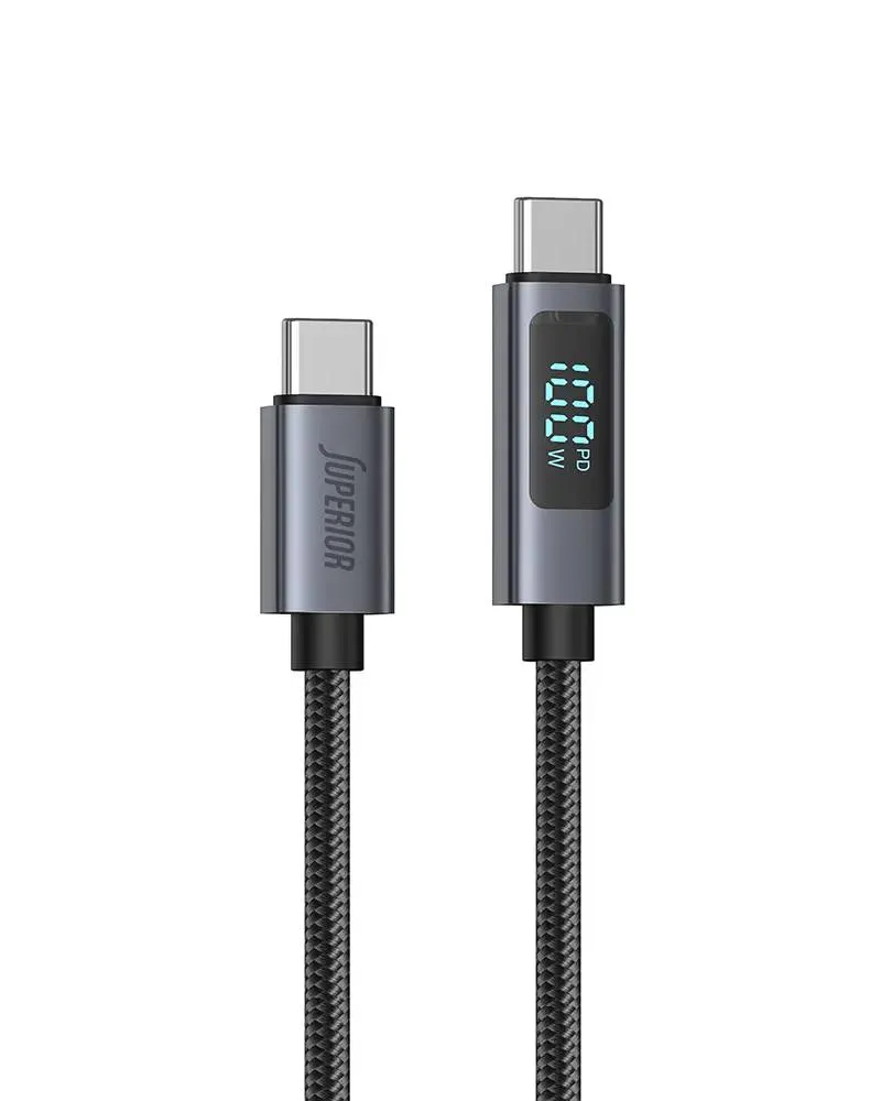 Kabl Superior SU-K107 USB-C 100W - Pleteni 1m - Black
