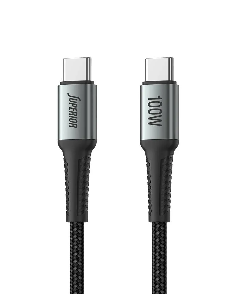 Kabl Superior SU-K110 USB-C 100W - Pleteni 2m - Grey