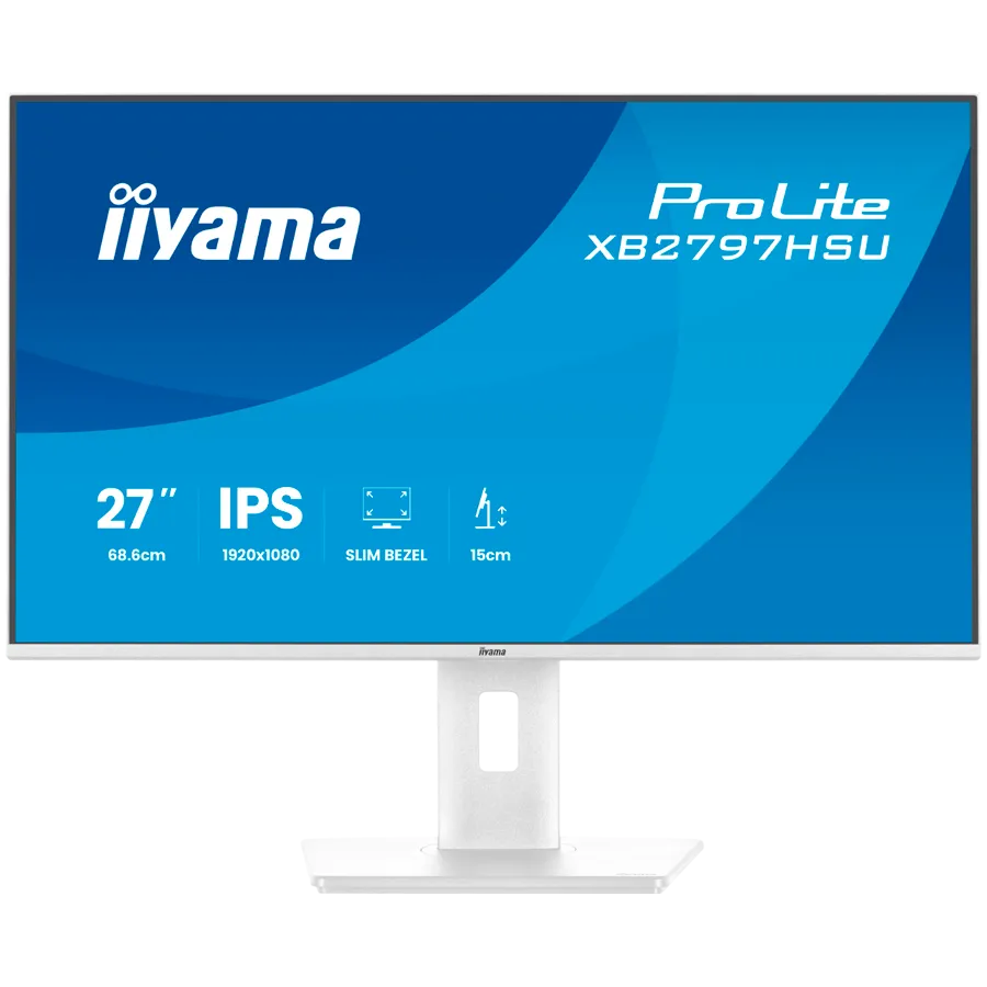 IIYAMA Prolite XB2797HSU-W1 Business Monitor - 68.6 cm (27"), FULL HD (1920x1080), IPS LED, 120Hz, 350 cd/m², matte / white