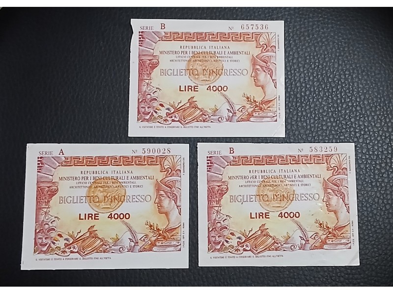 STARI ITALIJANSKI ULAZNICI – LIRE 4000 (2 KOM)